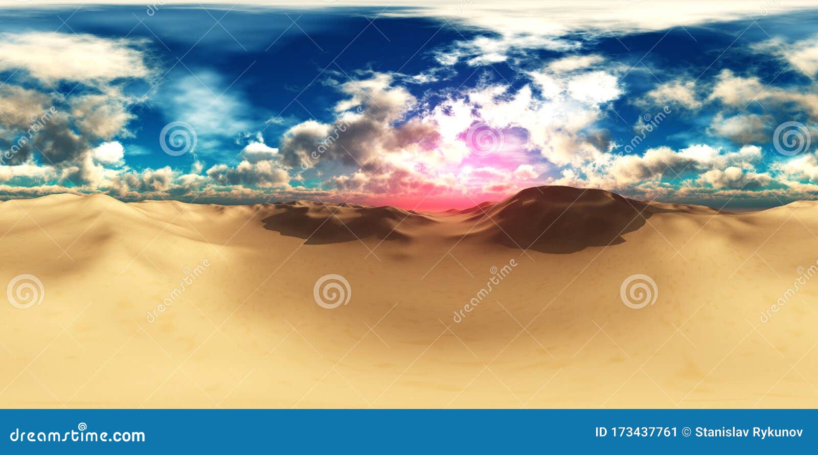 Panorama of Sandy Desert. Environment Map Stock Illustration ...