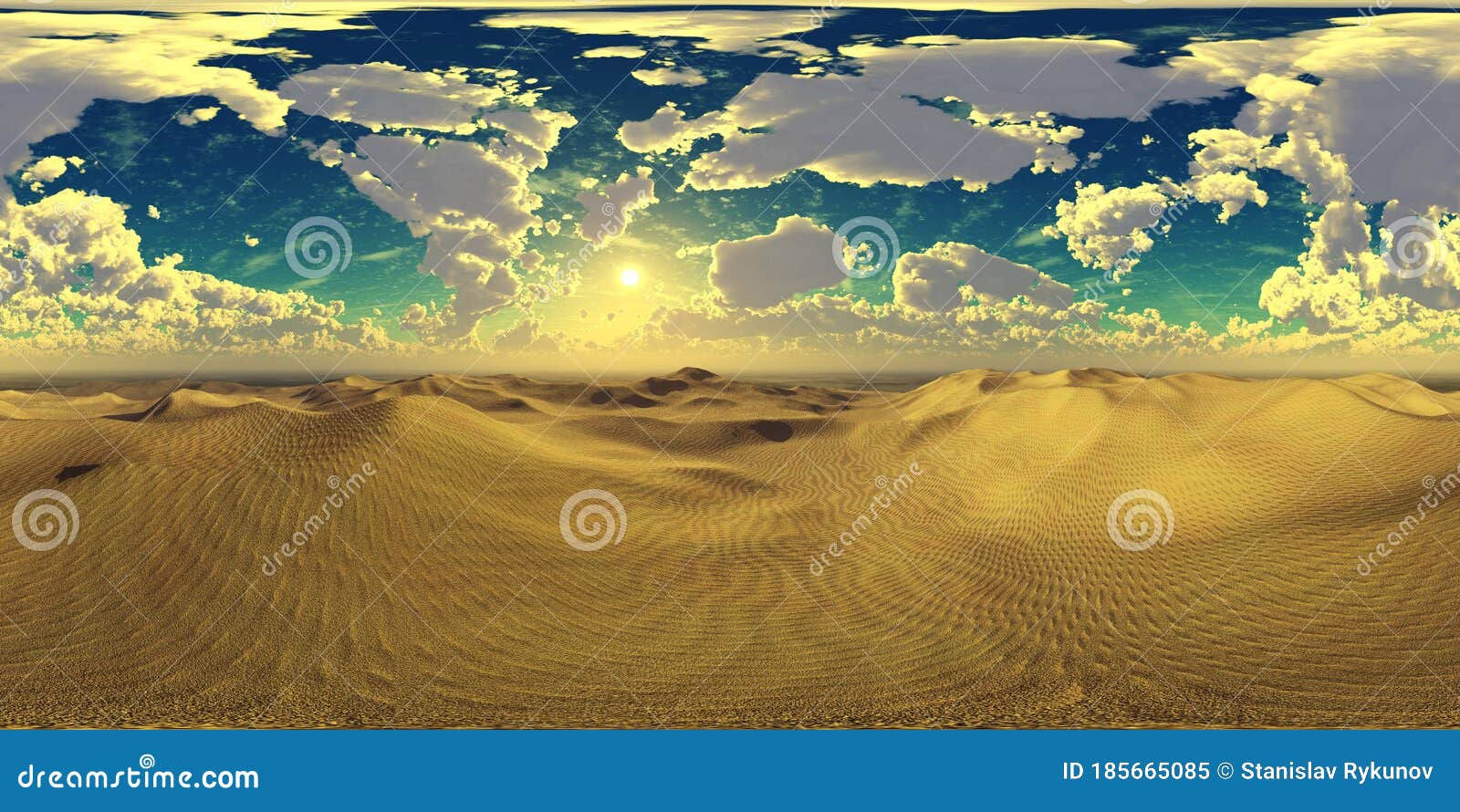 Panorama Of Sandy Desert. Environment Map. HDRI Stock Image ...