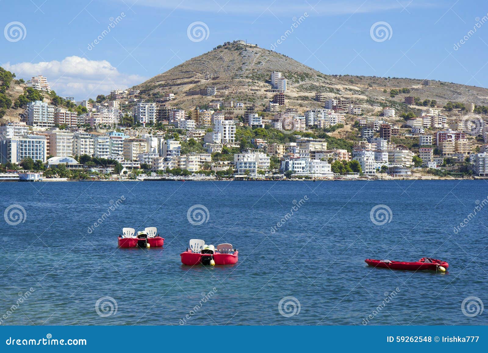 Panorama of Saranda, Albania Stock Photo - Image of beaches, seascape ...