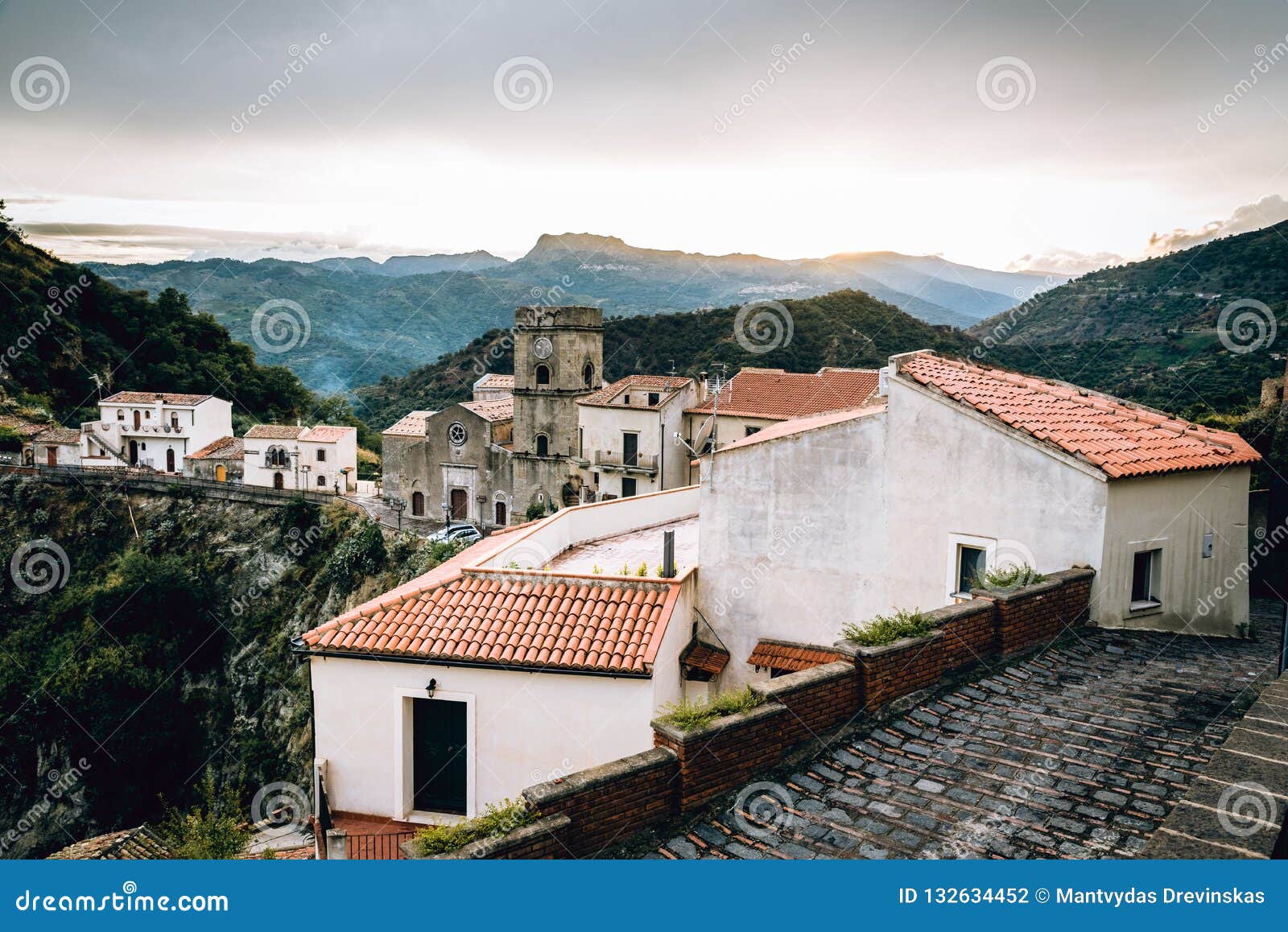 Panorama of Savoca Village in Sicily, Italy Stock Photo - Image of ...