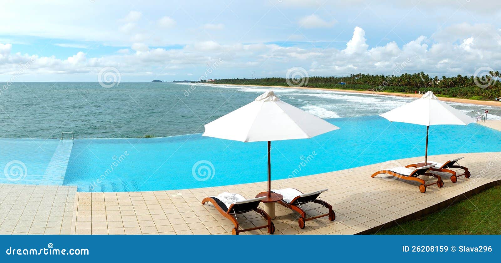 The Panorama of the Sea View Swimming Pool Stock Image - Image of ...