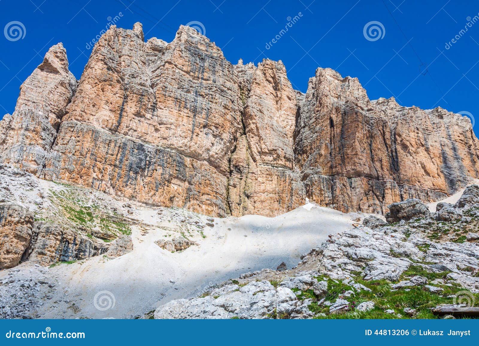 Panorama of Sella Mountain Range from Sella Pass, Dolomites, Italy ...