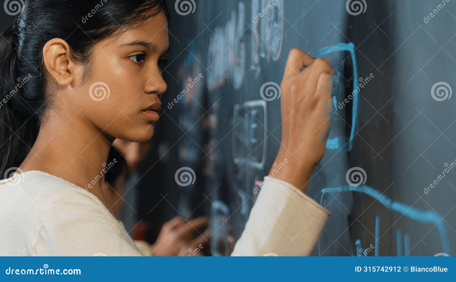 Panorama Shot of Adult Writing Engineering Prompt on Blackboard ...