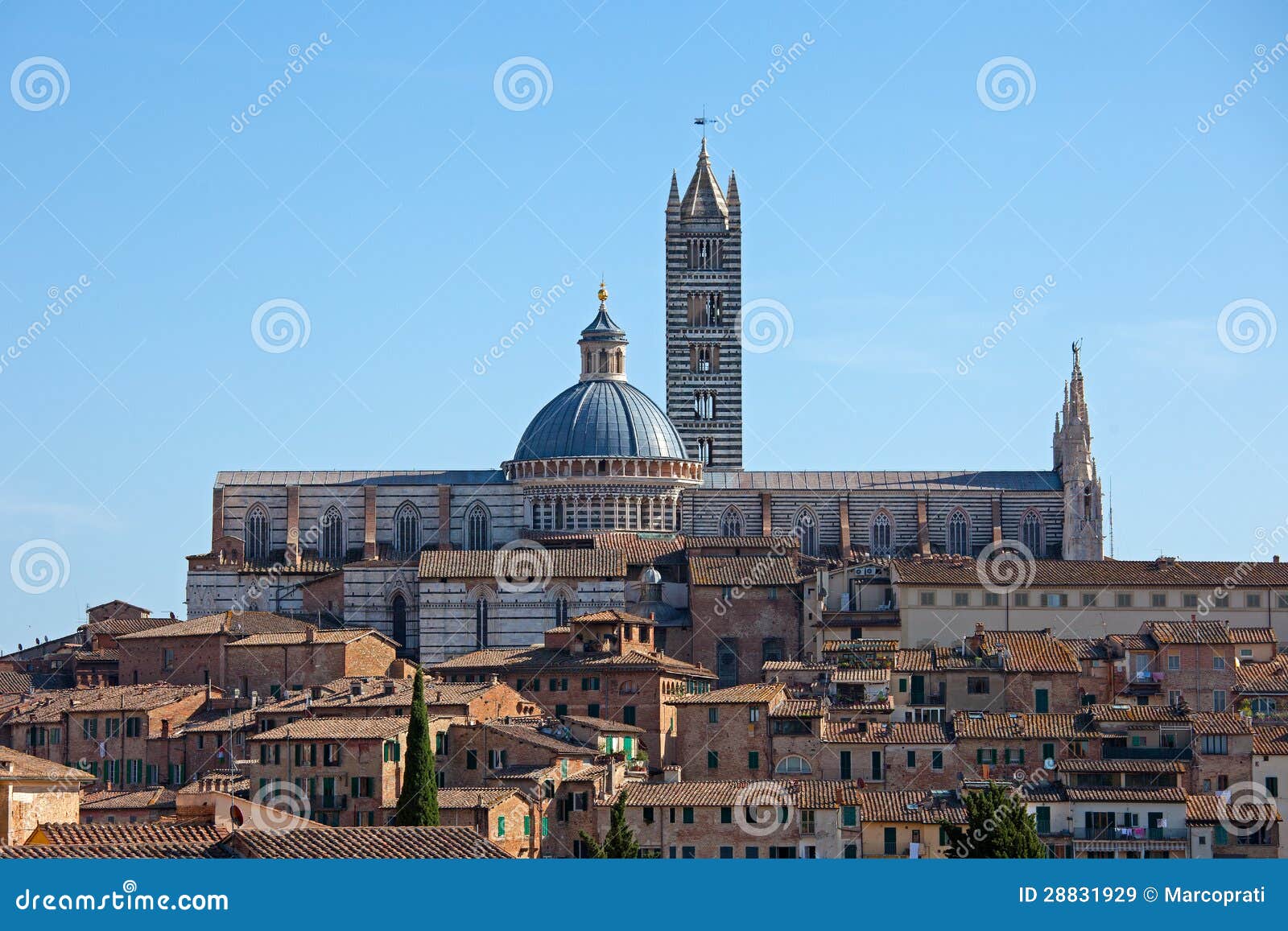 Panorama of Siena stock image. Image of european, church - 28831929