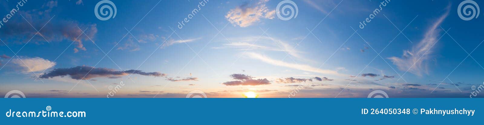 Panorama Sky. Beautiful Cloud in the Sunrise Sky. Sky Banners ...