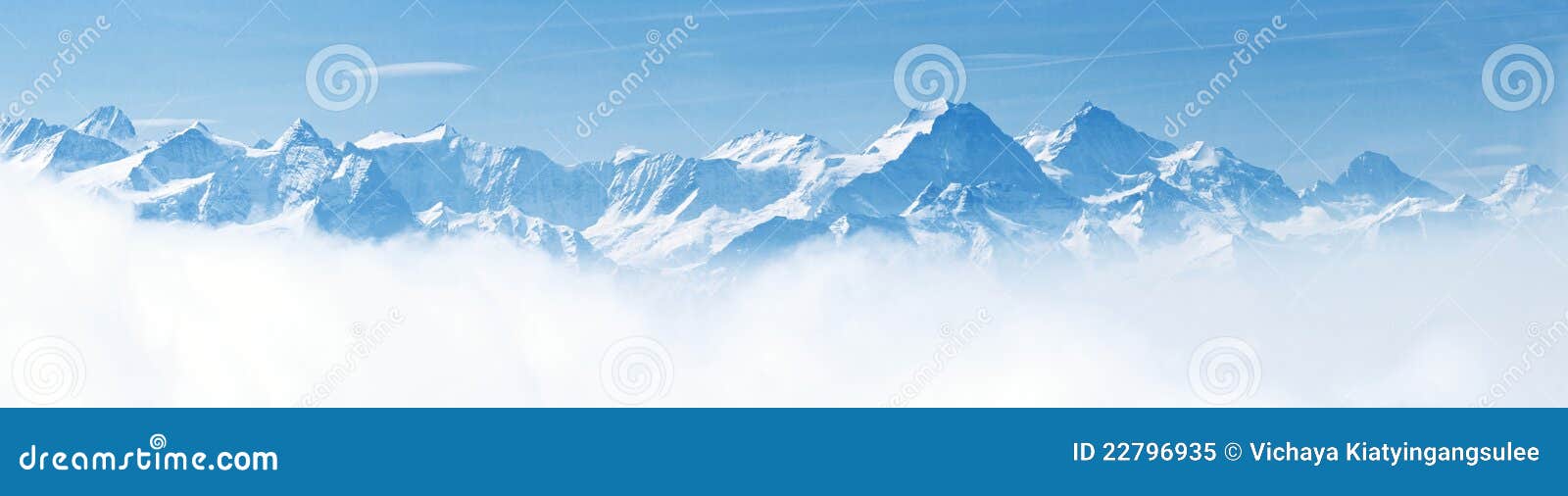 Panorama of Snow Mountain Landscape Alps Stock Image - Image of nature ...