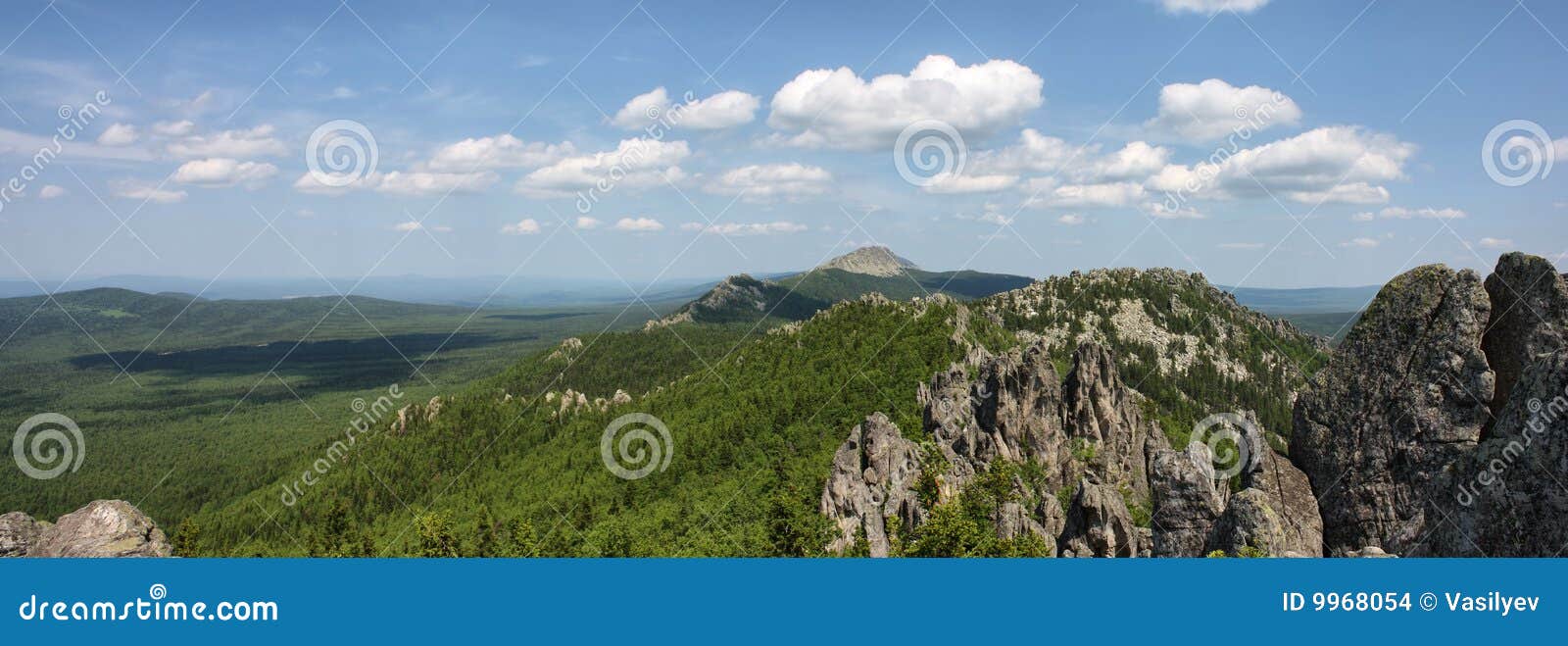 Panorama of South Ural Mountains Stock Photo - Image of summer, ridge ...