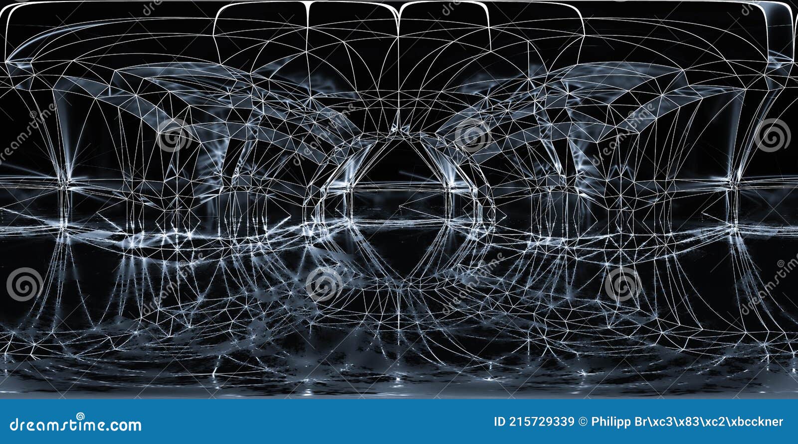 360 Panorama Spherical View of Abstract Futuristic Technology Hall 3d ...