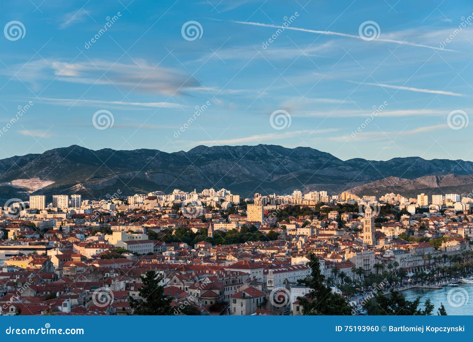 Panorama of Split, Croatia stock photo. Image of church - 75193960