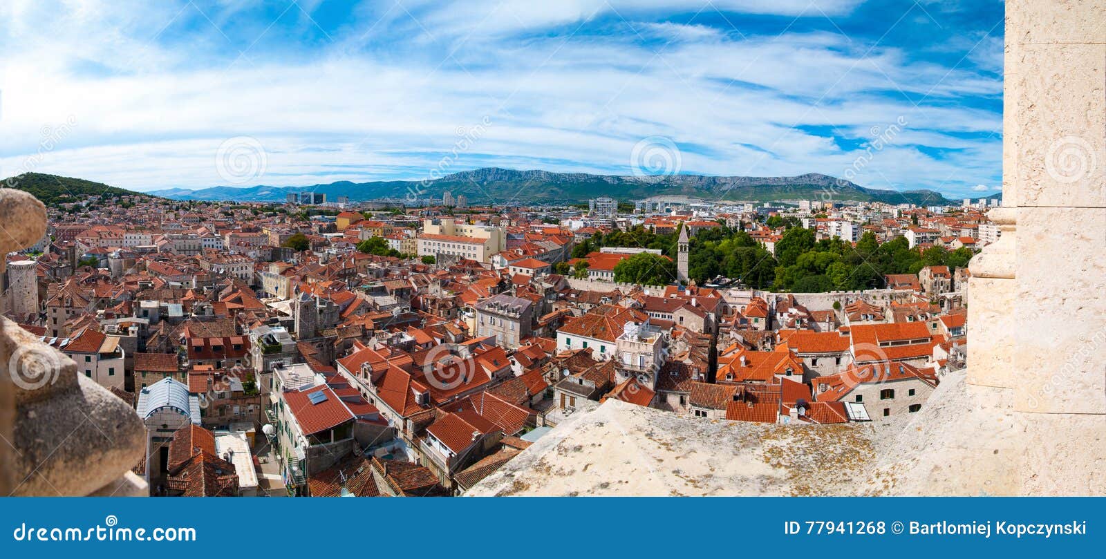 Panorama of Split, Croatia stock photo. Image of medieval - 77941268