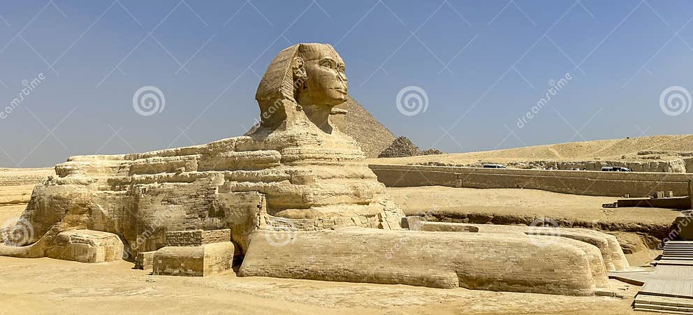 Panorama Statue of the Great Sphinx Stock Image - Image of sphinx ...