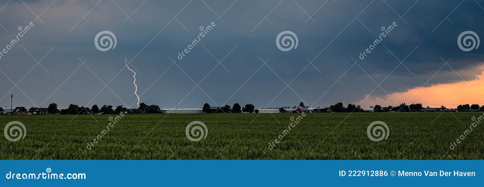 Storm Cloud with Daytime Lightning Stock Photo - Image of panoramic ...