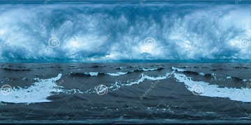 Equirectangular Panorama 360 Degrees Stormy Sea Stock Illustration ...