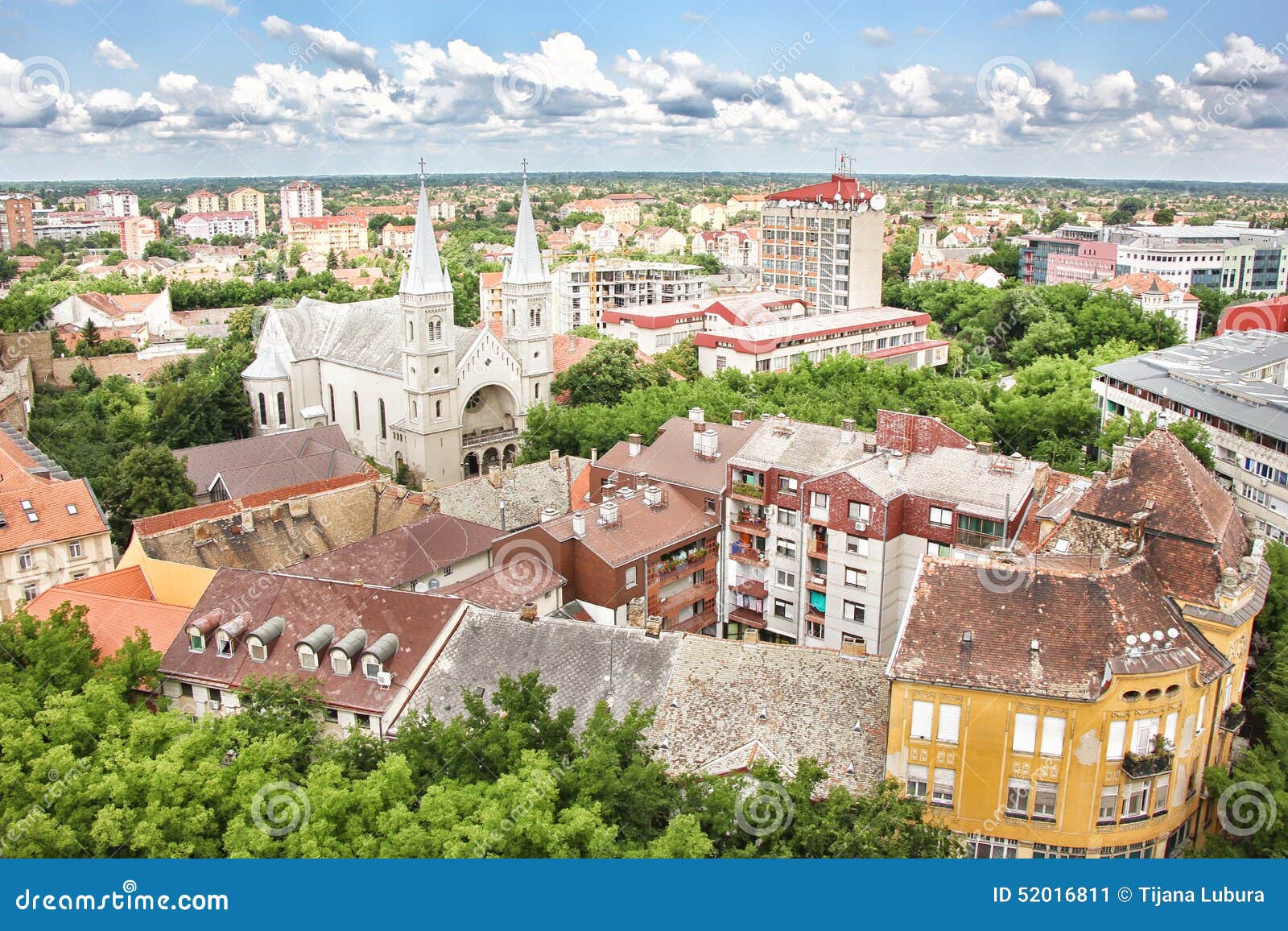 Panorama of Subotica stock image. Image of build, ornate - 52016811