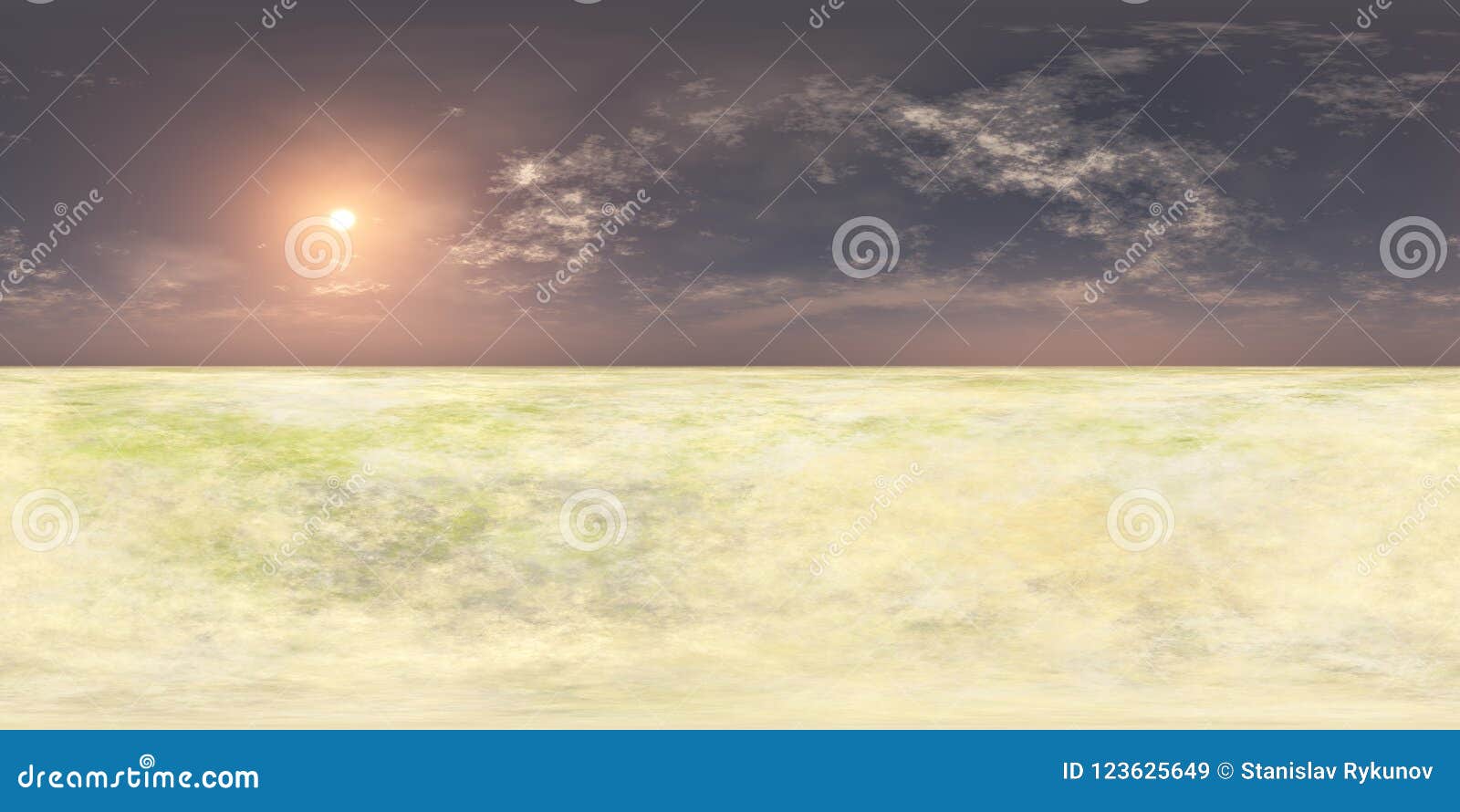 Panorama Sunset. Environment Map Stock Illustration - Illustration of ...