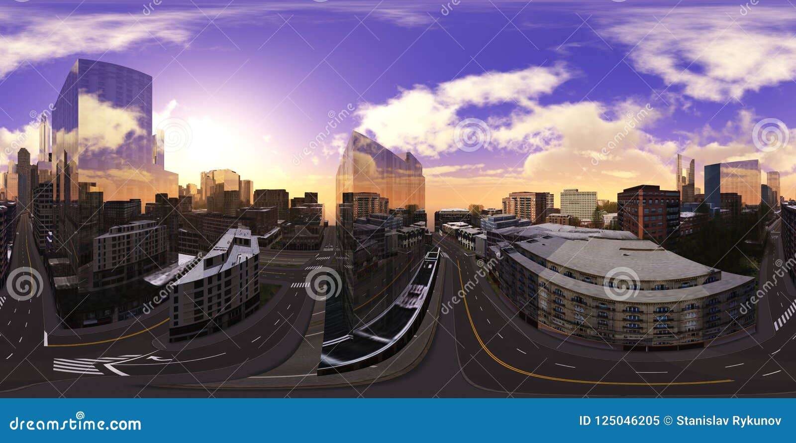 Panorama Sunset. Environment Map. HDRI Stock Illustration ...