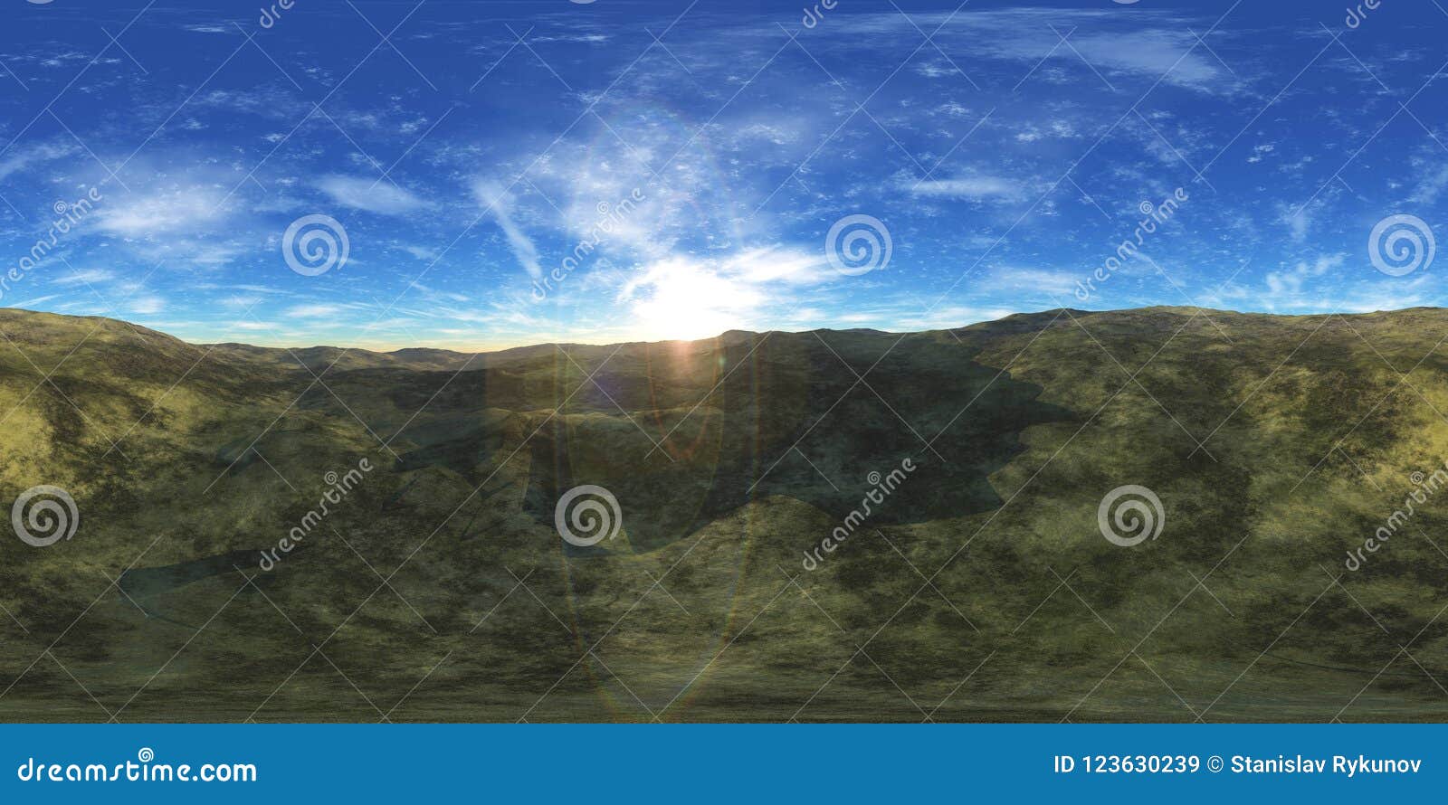 Panorama Sunset. Environment Map Stock Illustration - Illustration of ...