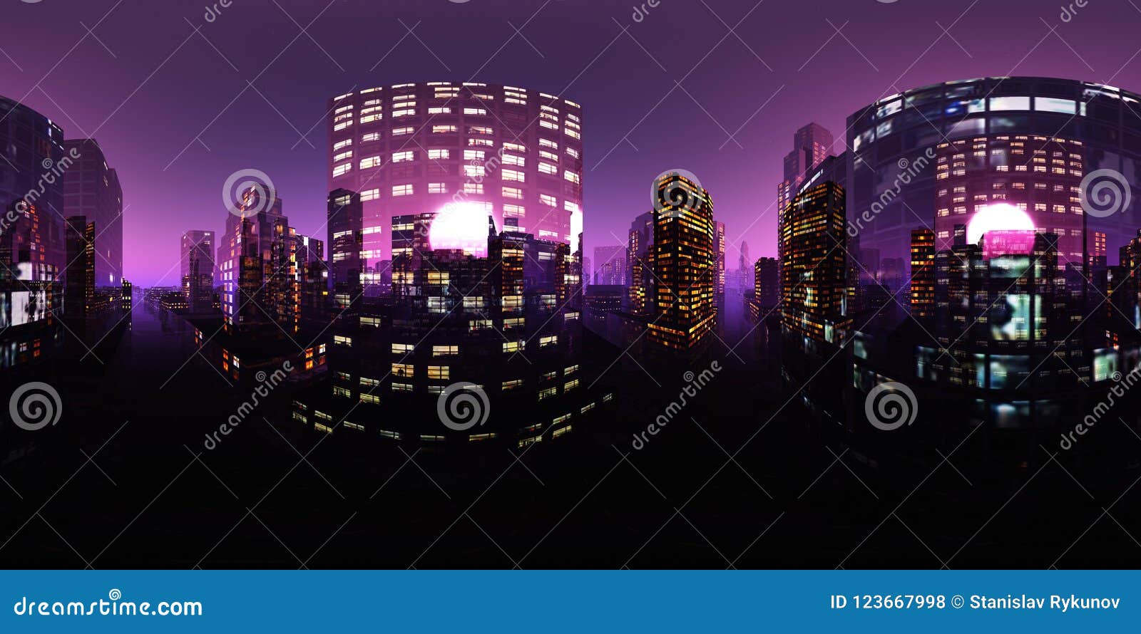 Panorama Sunset. Environment Map Stock Illustration - Illustration of ...