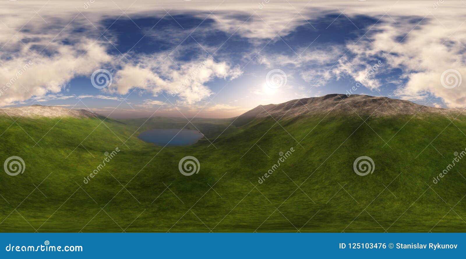 Panorama Sunset. Environment Map. HDRI Stock Illustration ...