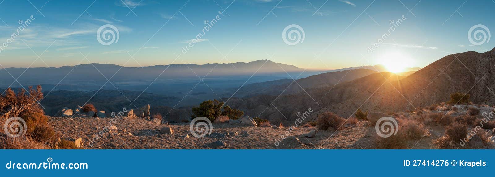 Panorama of Sunset at Keys View Stock Photo - Image of sunset, southern ...