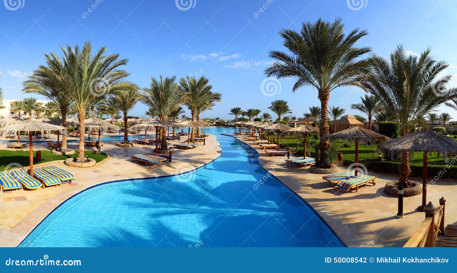 Panorama of Swimming Pool at Resort Stock Photo - Image of relax, home ...