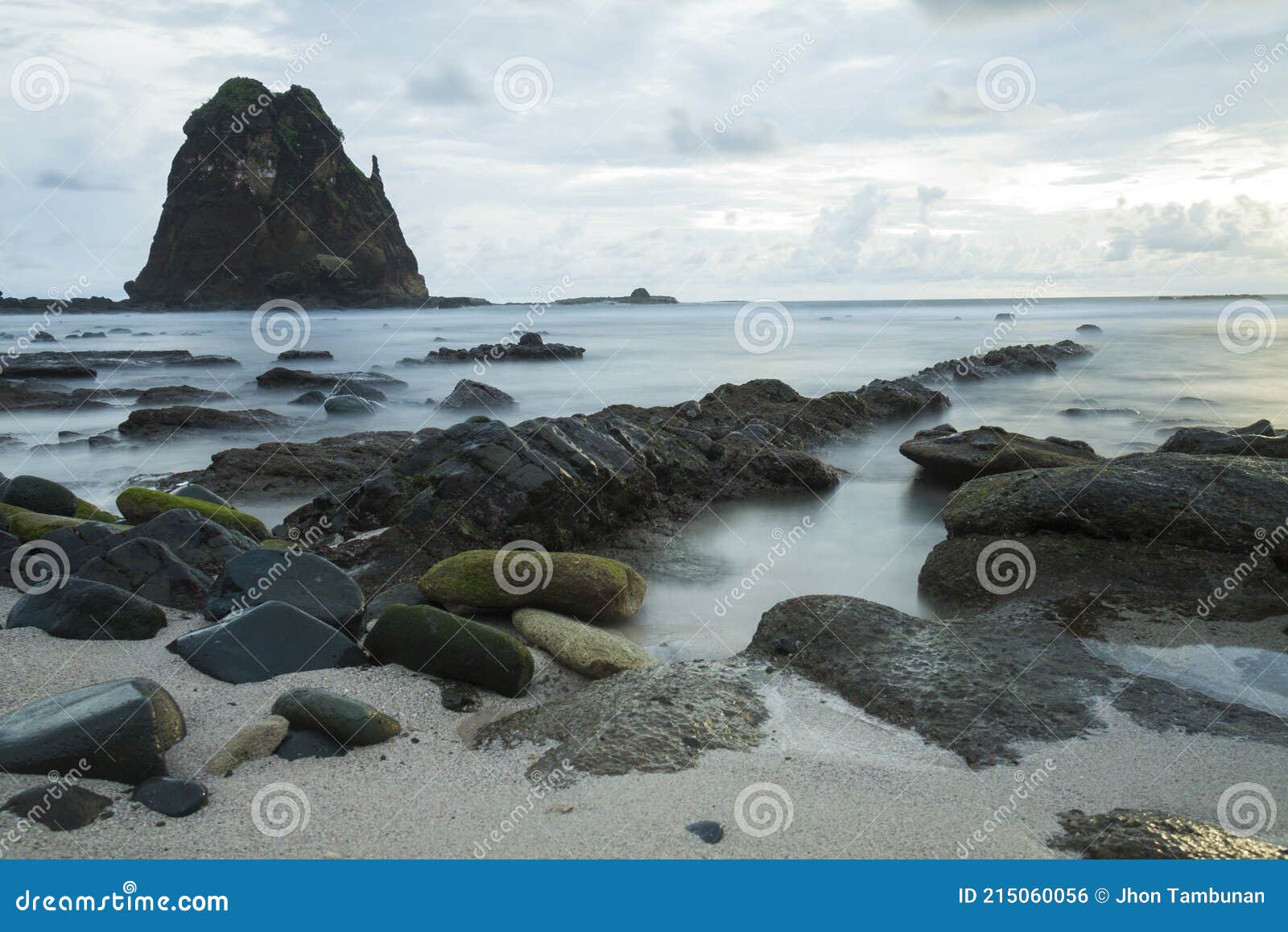 Panorama of Tanjung Papuma Beach, Jember District Stock Photo - Image ...