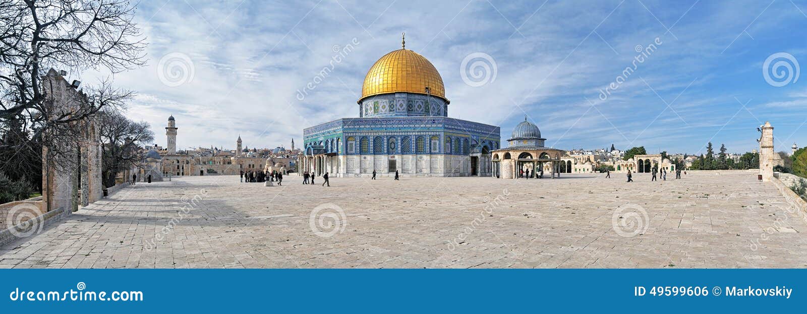 Panorama of Temple Mount with Dome of the Rock Mosque, Jerusalem ...
