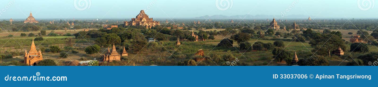 Panorama: Temples in Bagan , Myanmar. Stock Photo - Image of asia ...