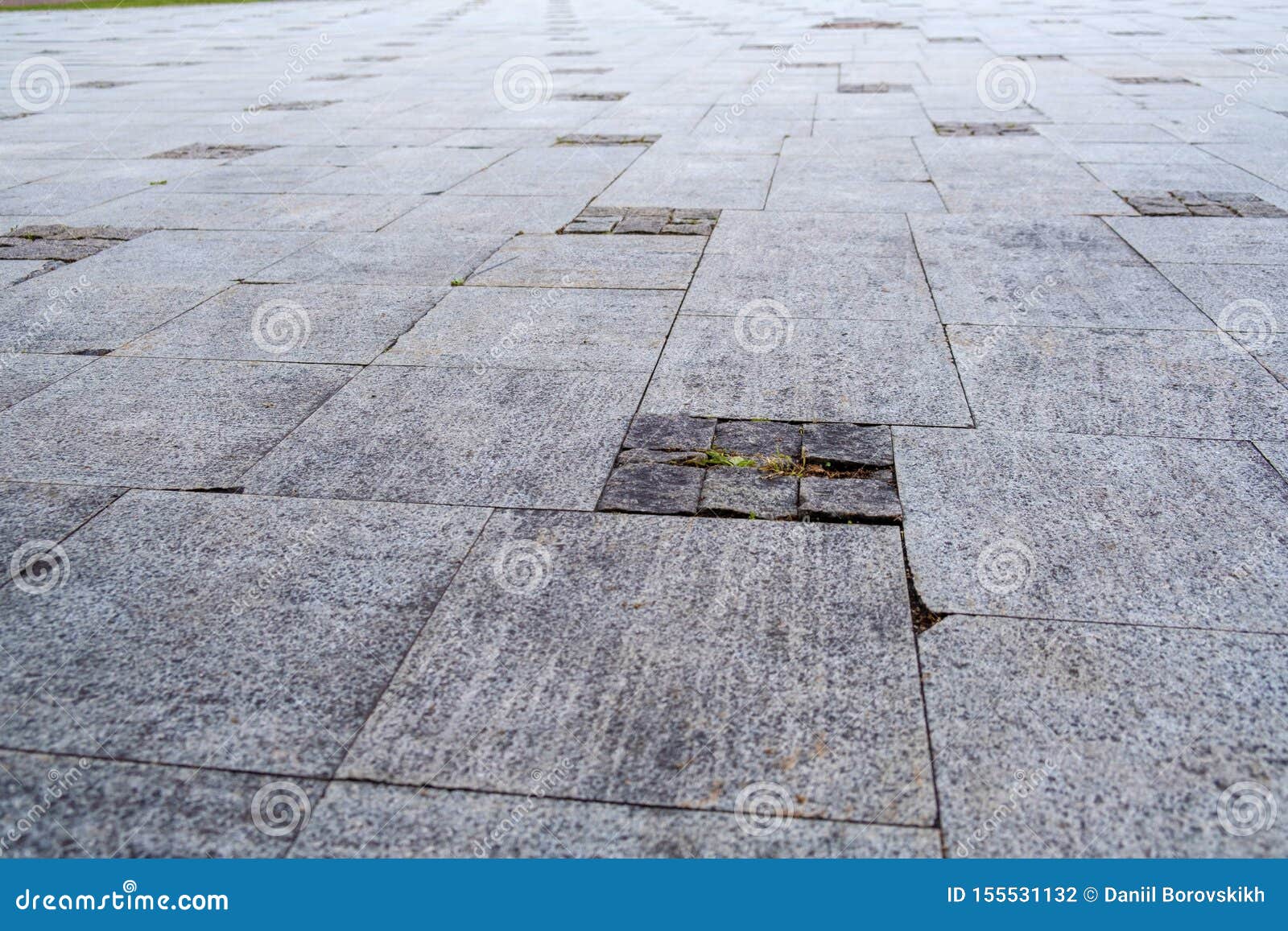 Panorama of a Tiled Square, Linear Perspective Stock Photo - Image of ...