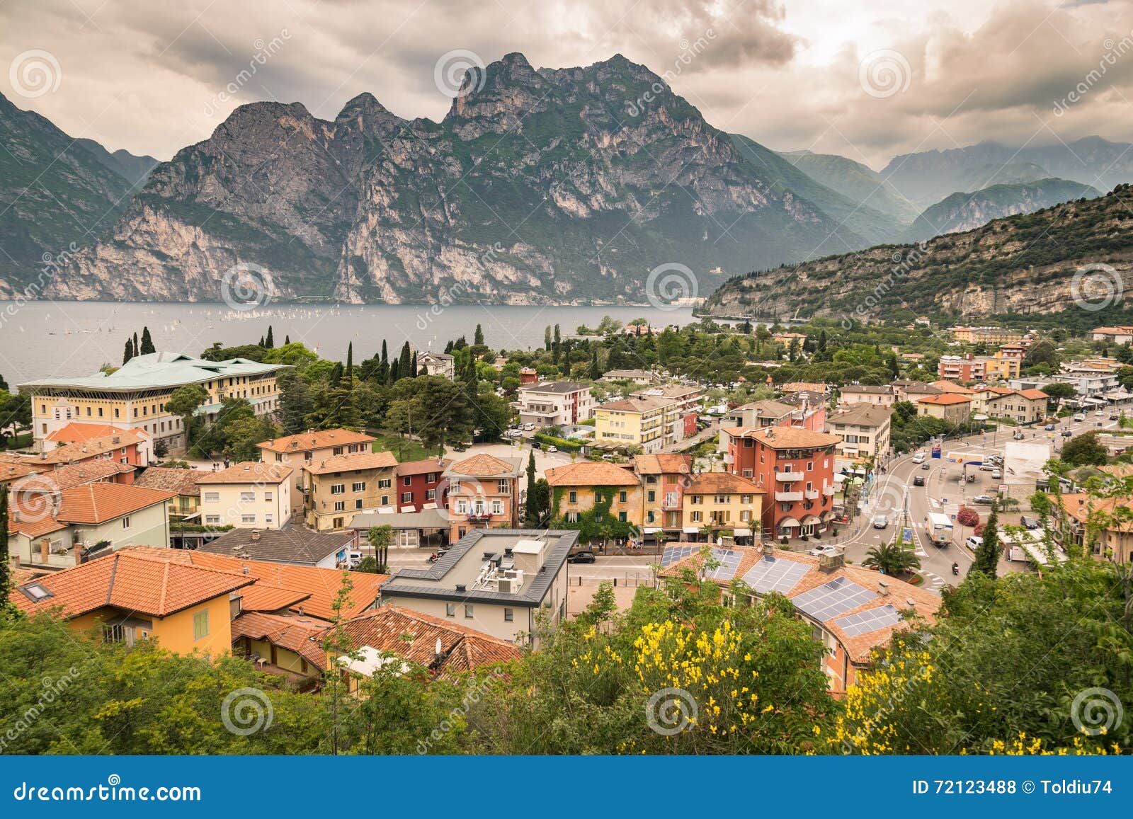 Panorama of Torbole, Lake Garda, Italy. Editorial Stock Photo - Image ...