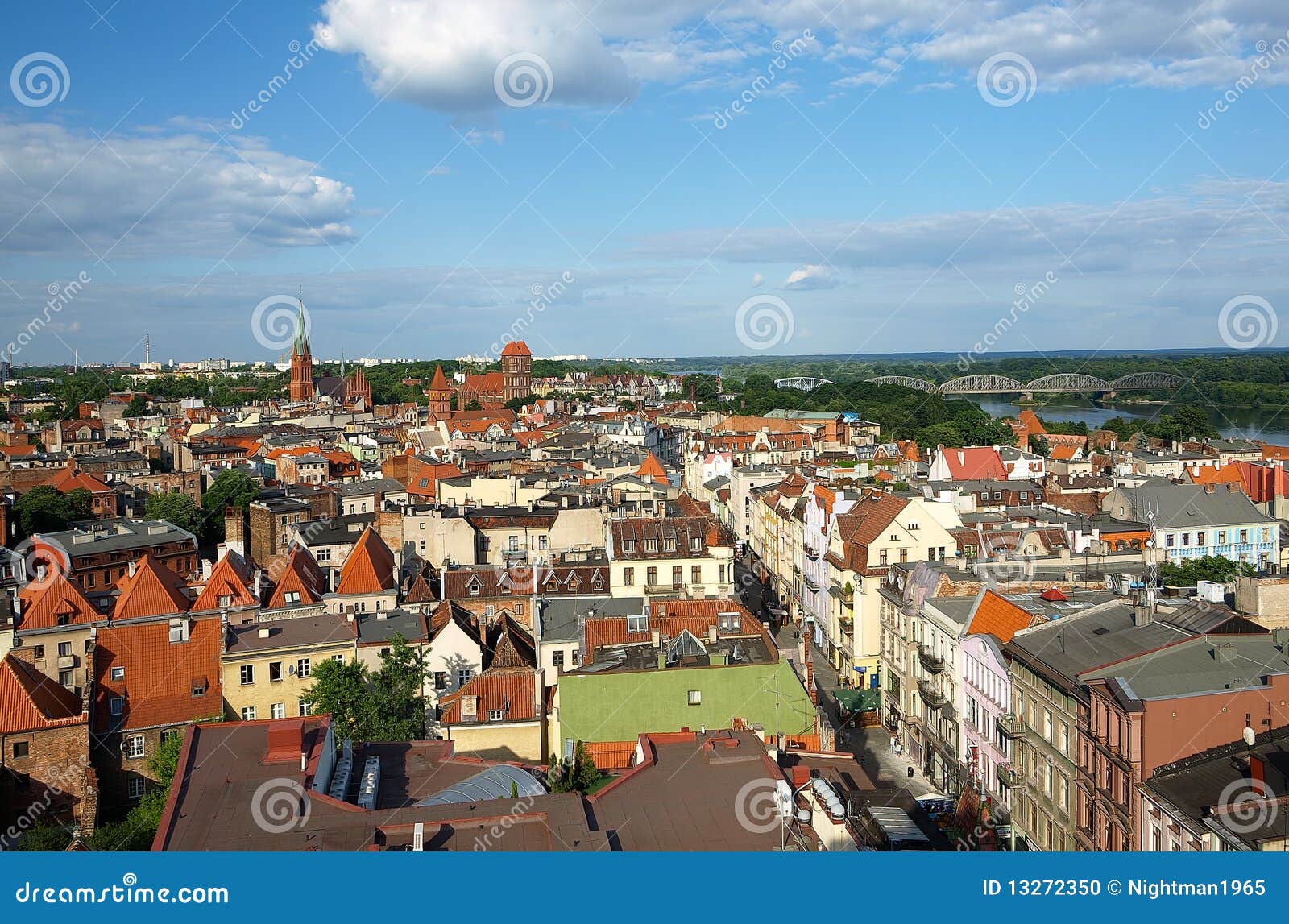 Panorama of Torun stock photo. Image of ages, poland - 13272350
