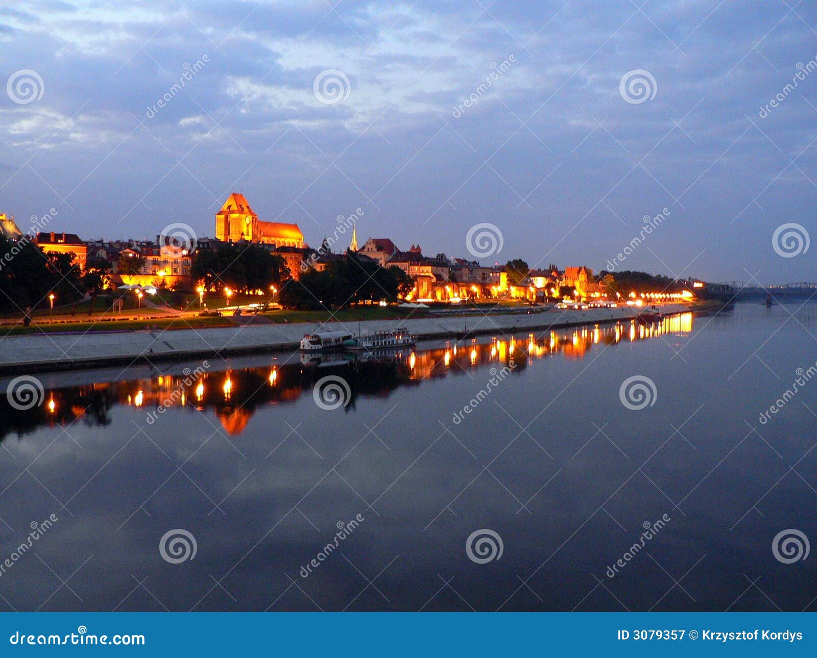 Panorama of Torun stock image. Image of illuminated, light - 3079357