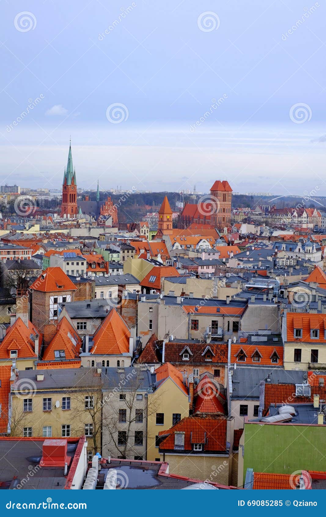 Panorama of Torun stock image. Image of bridge, destination - 69085285