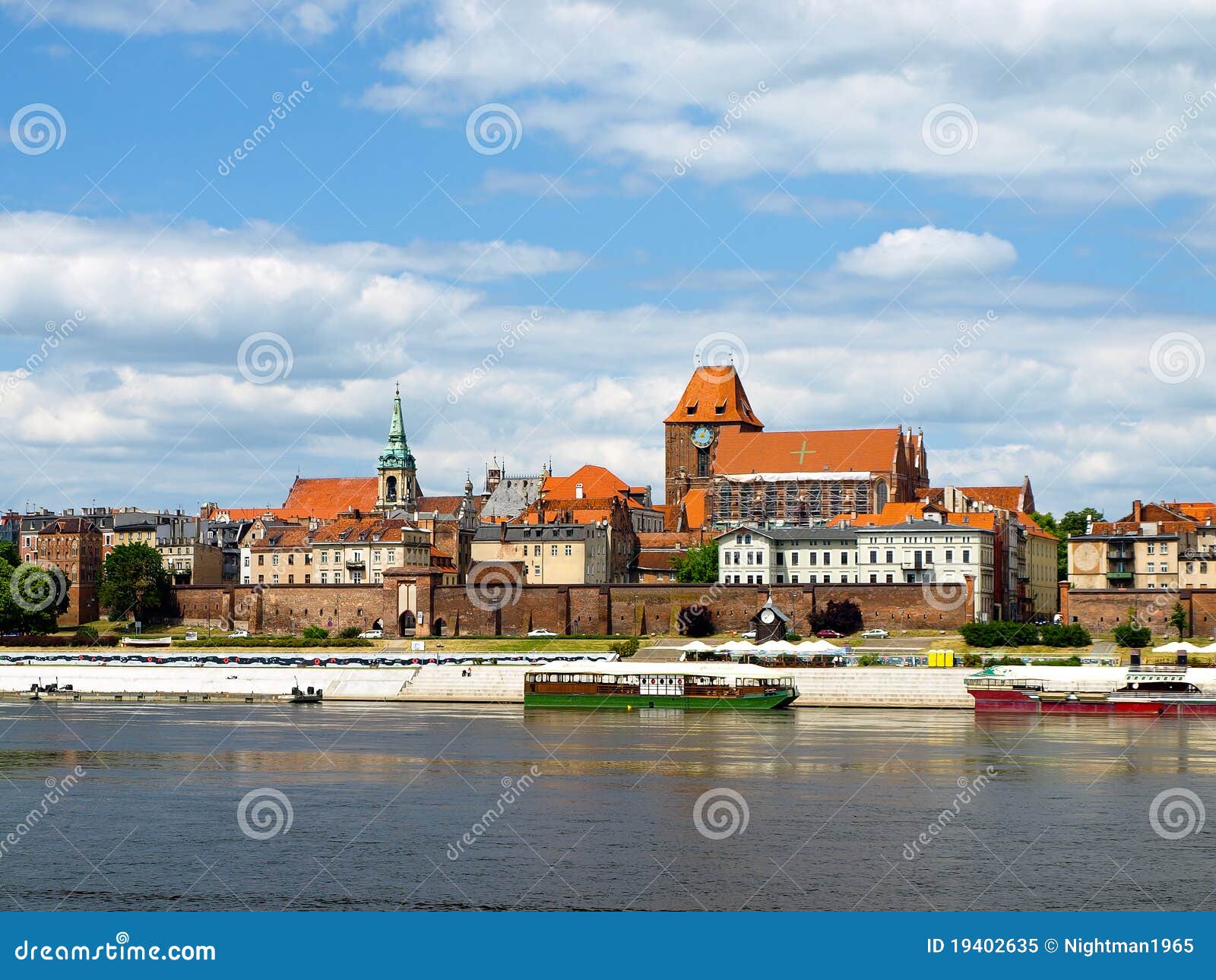 Panorama of Torun, Poland. stock image. Image of architecture - 19402635