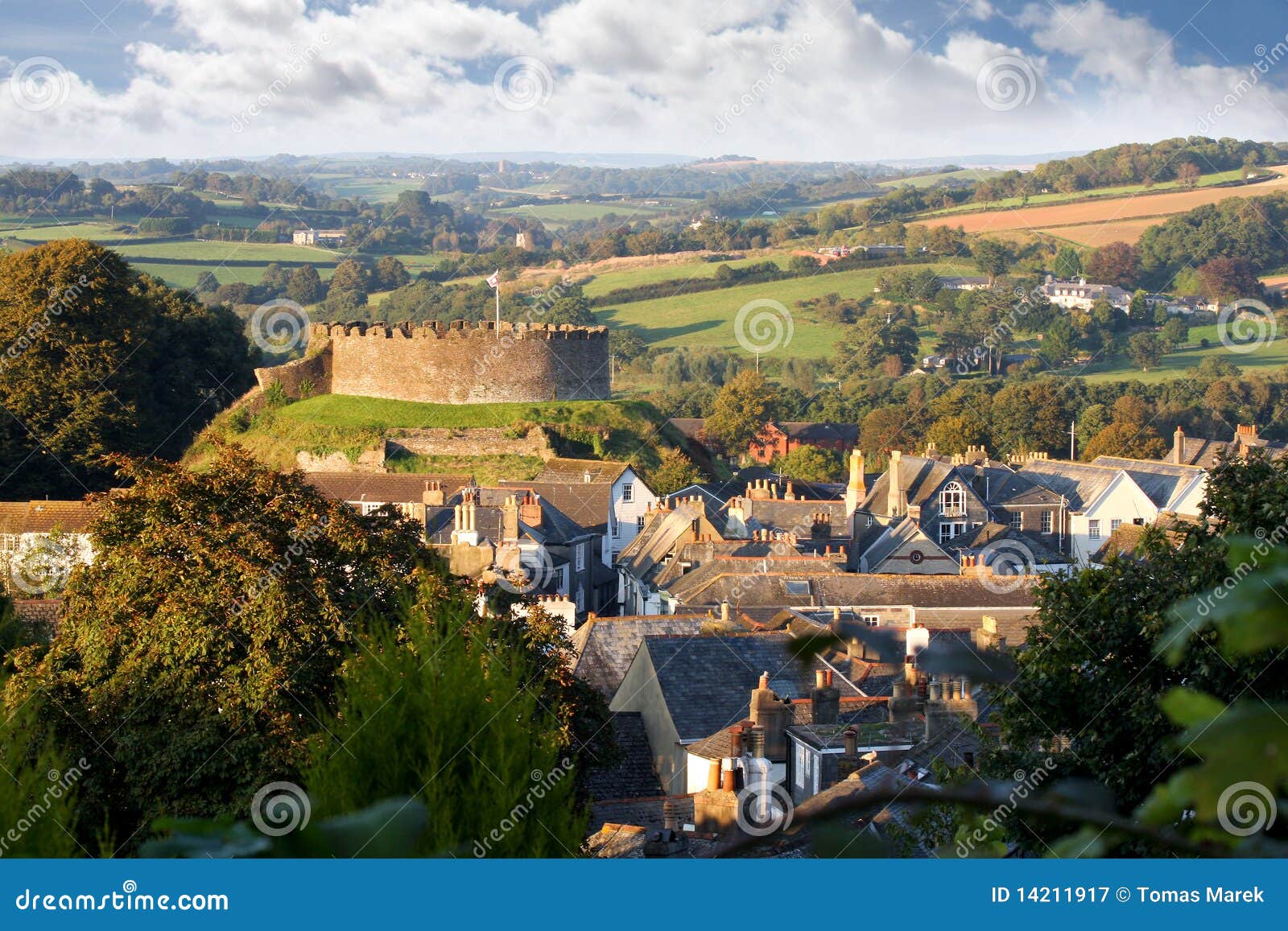 Panorama of Totnes with Castle, Devon, England Stock Image - Image of ...