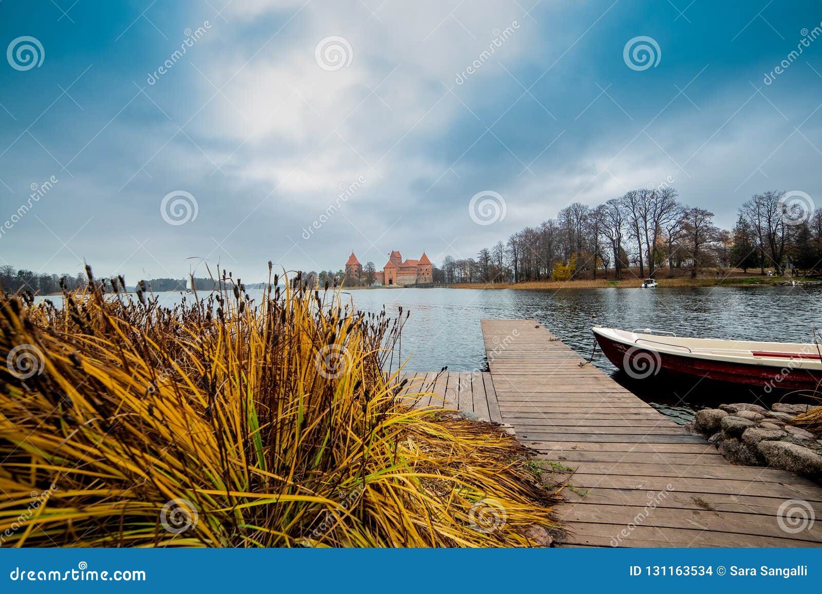 Panorama of Trakai Castle from Afar, Lithuania Editorial Stock Image ...