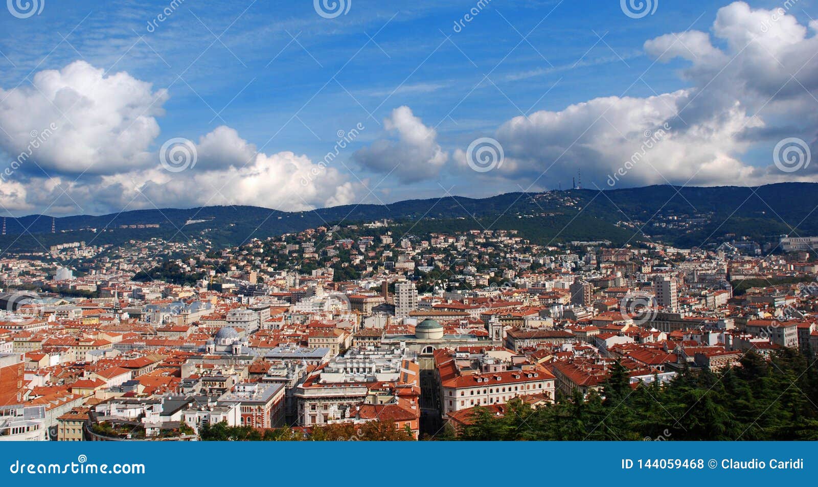 Panorama of Trieste City, Italy Stock Photo - Image of historical ...