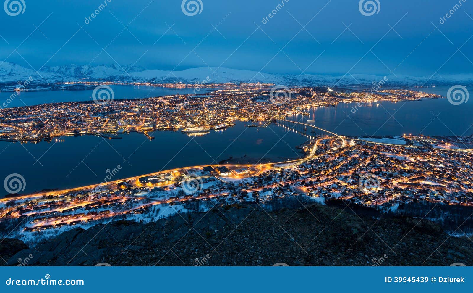 Panorama Tromso stock image. Image of evening, fjord - 39545439