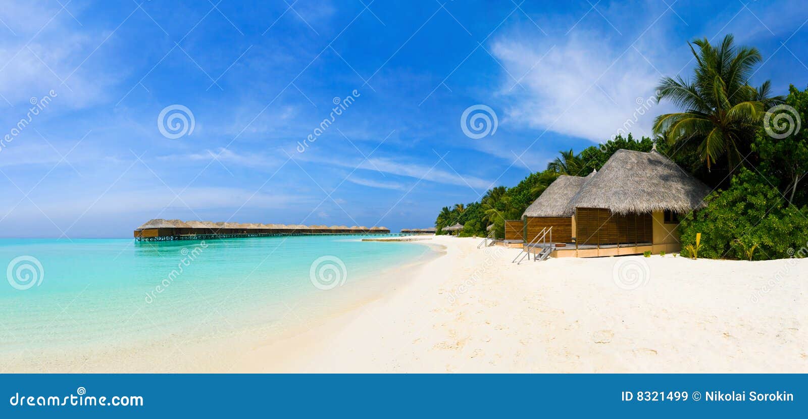 Panorama of tropical beach stock image. Image of lagoon - 8321499