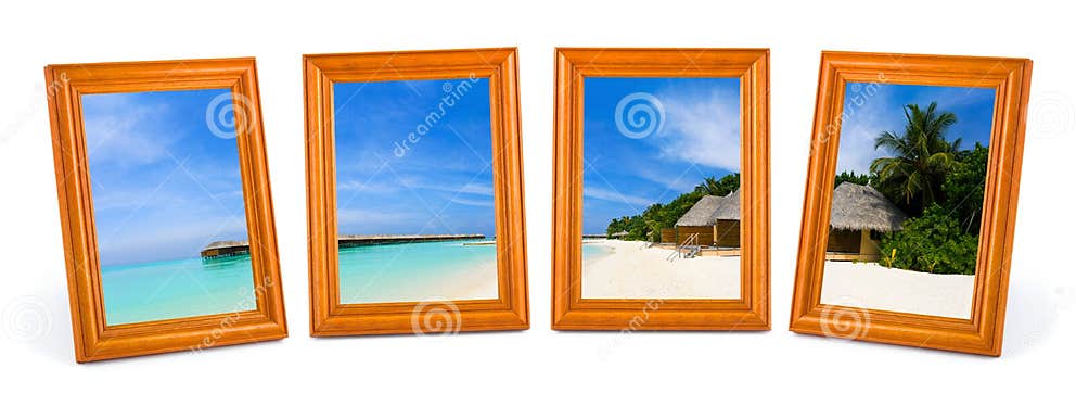 Panorama of Tropical Beach in Frames Stock Photo - Image of abstract ...