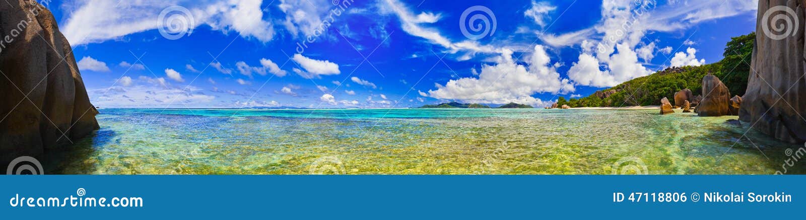 Panorama of tropical beach stock photo. Image of nature - 47118806