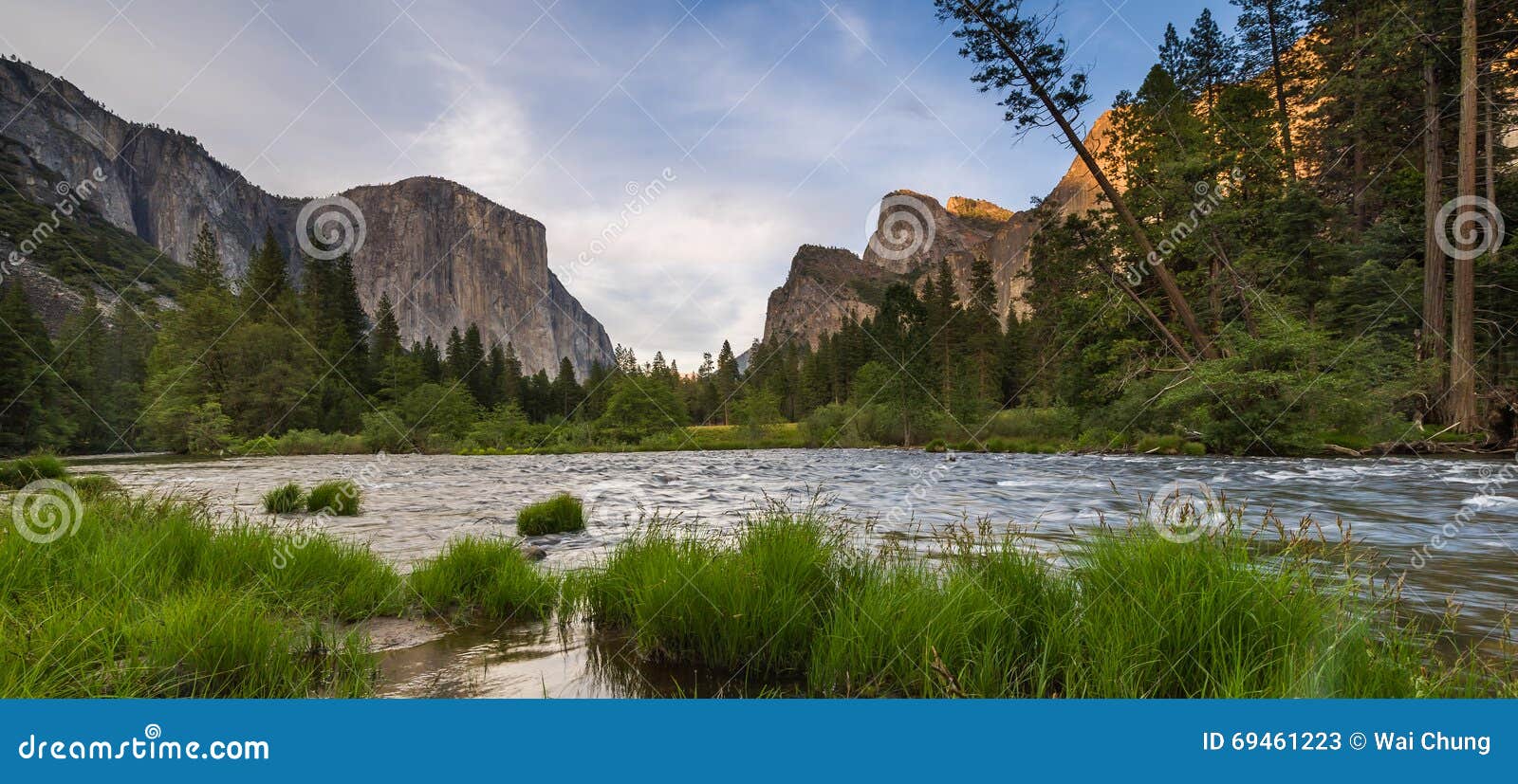 Panorama Valley View at Yosemite National Park Stock Image - Image of ...