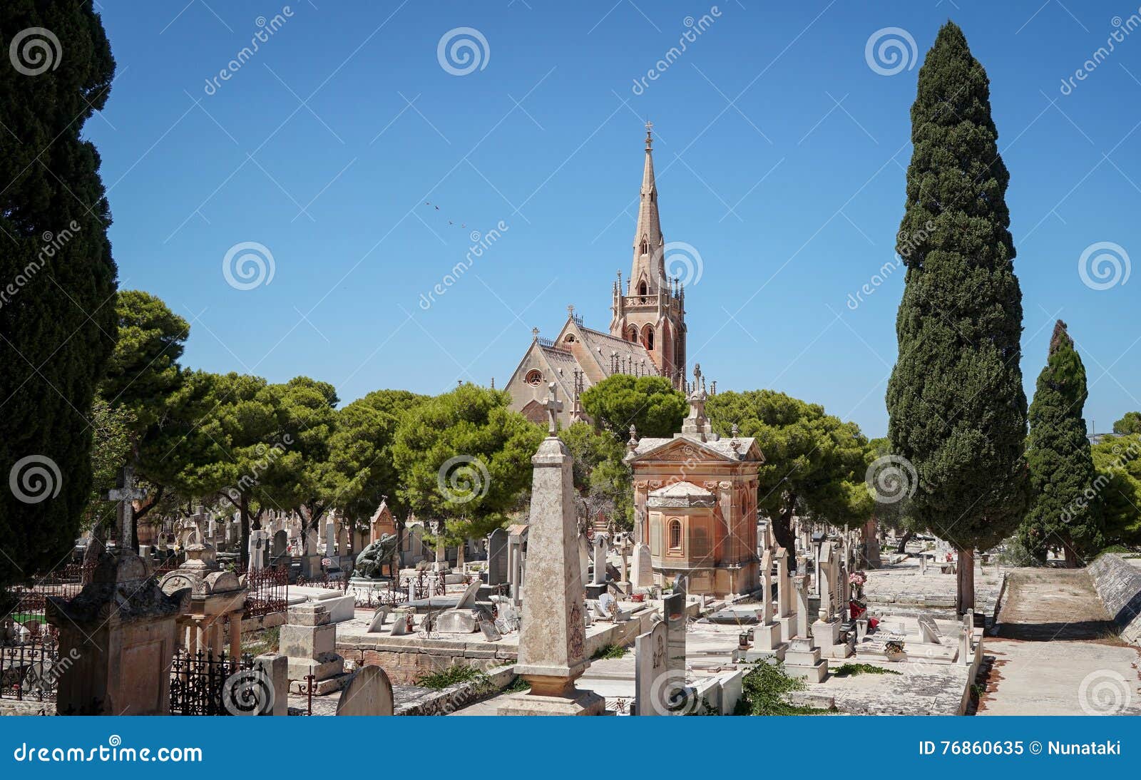 Panorama Van Addolorata Cemetery Stock Afbeelding - Image of monument ...