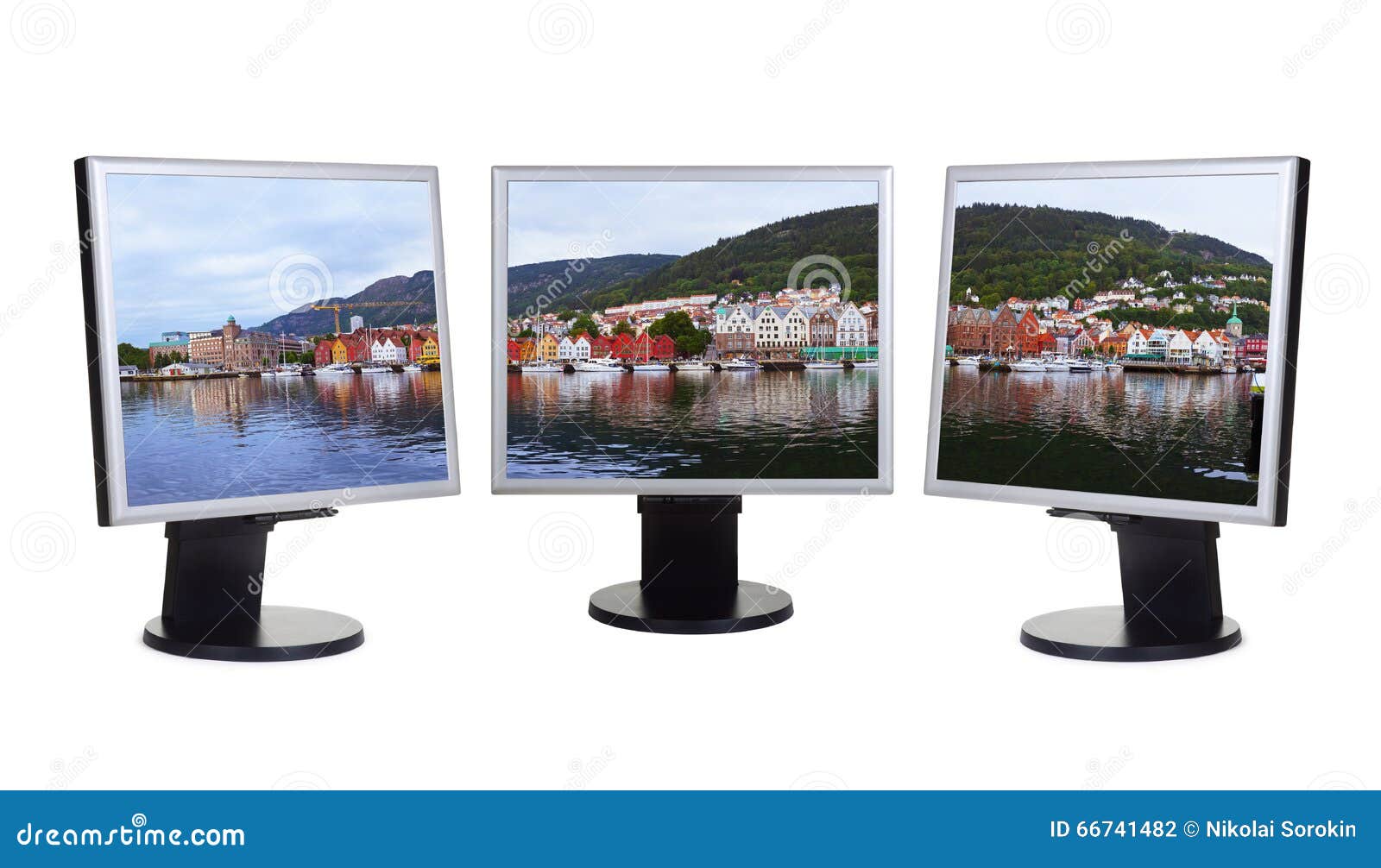 Panorama Van Bergen Norway in Computermonitors Stock Foto - Image of ...