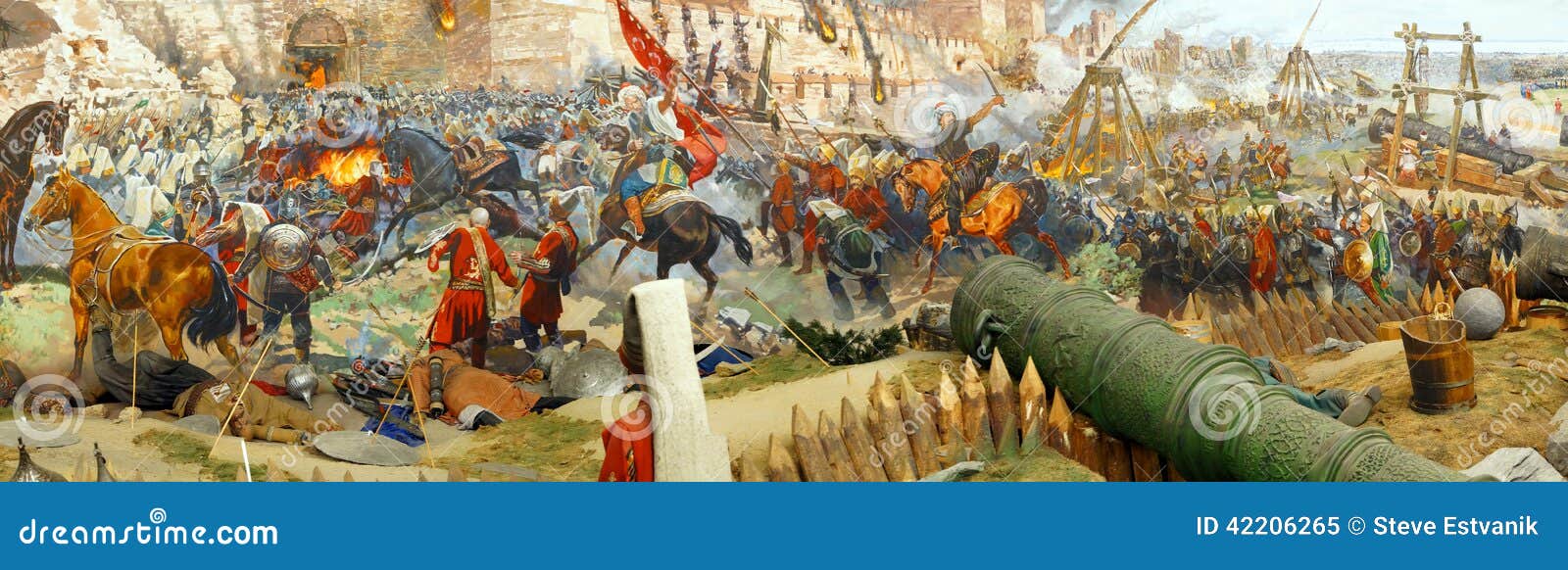 Panorama Van De Definitieve Aanval En De Val Van Constantinopel Stock ...