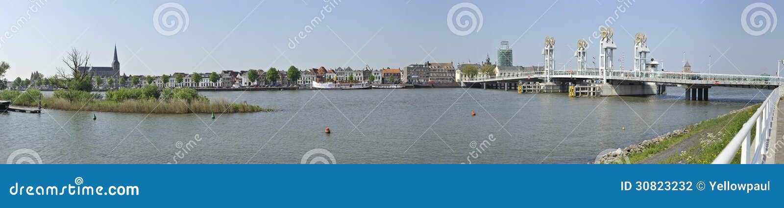 Panorama Van De Stad Kampen, Nederland Stock Foto - Image of ...
