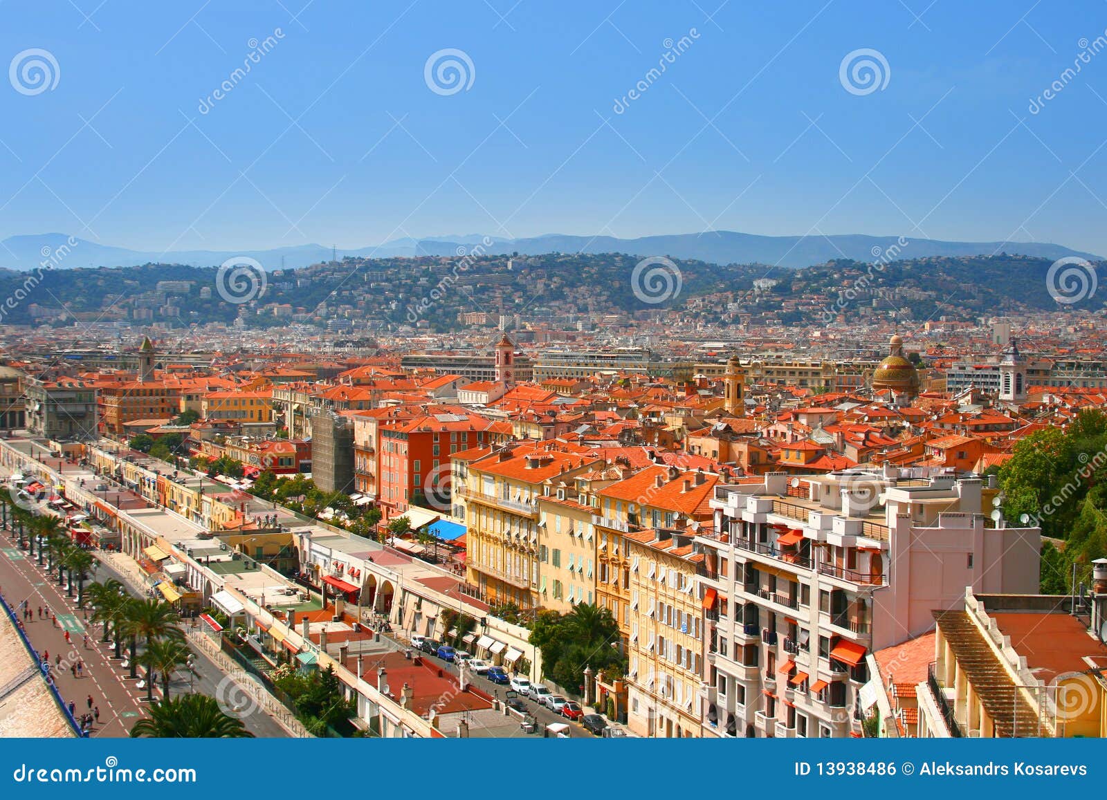 Panorama Van Franse Riviera in Stad Van Nice Stock Foto - Image of ...