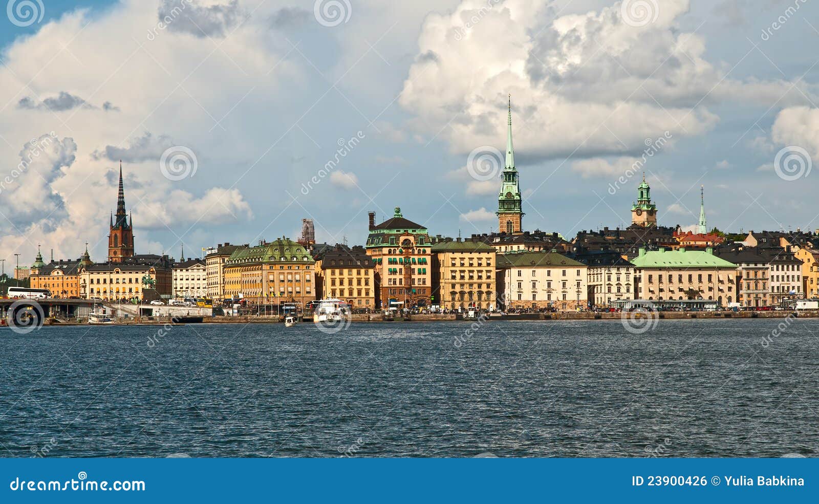 Panorama Van Het Centrum Van Stockholm Stock Foto - Image of mensen ...
