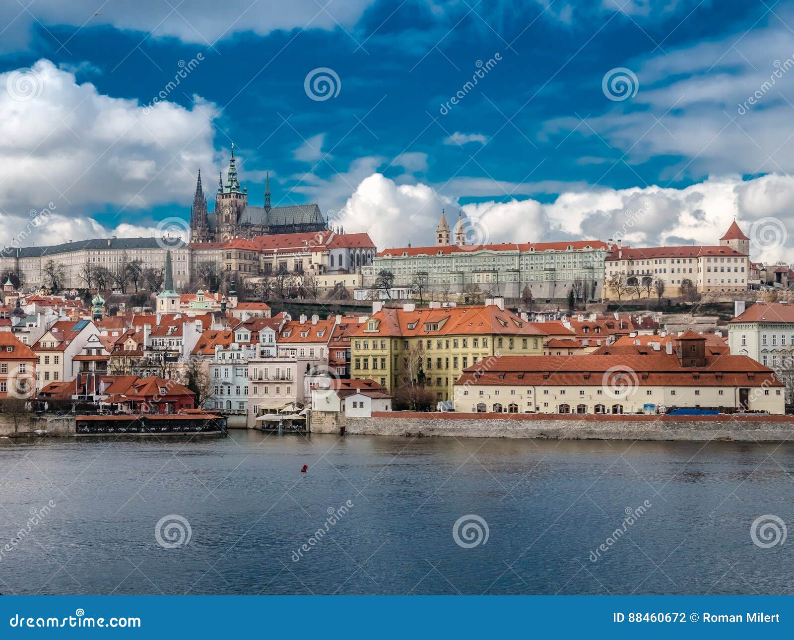 Panorama Van Het Kasteel Van Praag Stock Foto - Image of monument ...