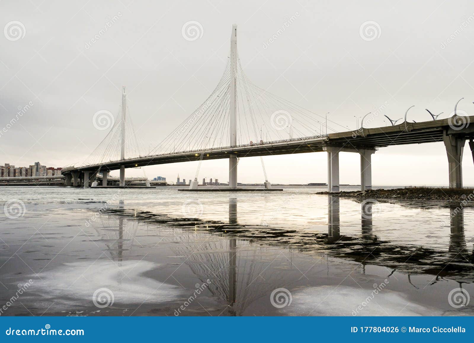 Panorama of Vansu Bridge in Saint Petersbourg Editorial Photo - Image ...